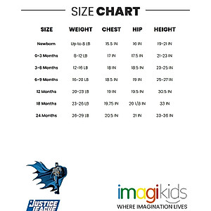 DC Comics Justice League Batman Infant Baby Boys Cosplay Bodysuit and Cape 18 Months