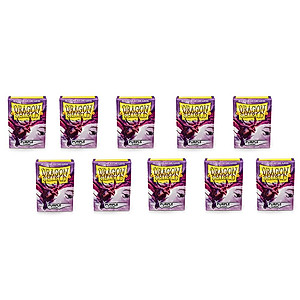 10 Packs Dragon Shield Classic Purple Standard Size 100 ct Card Sleeves Display Case …