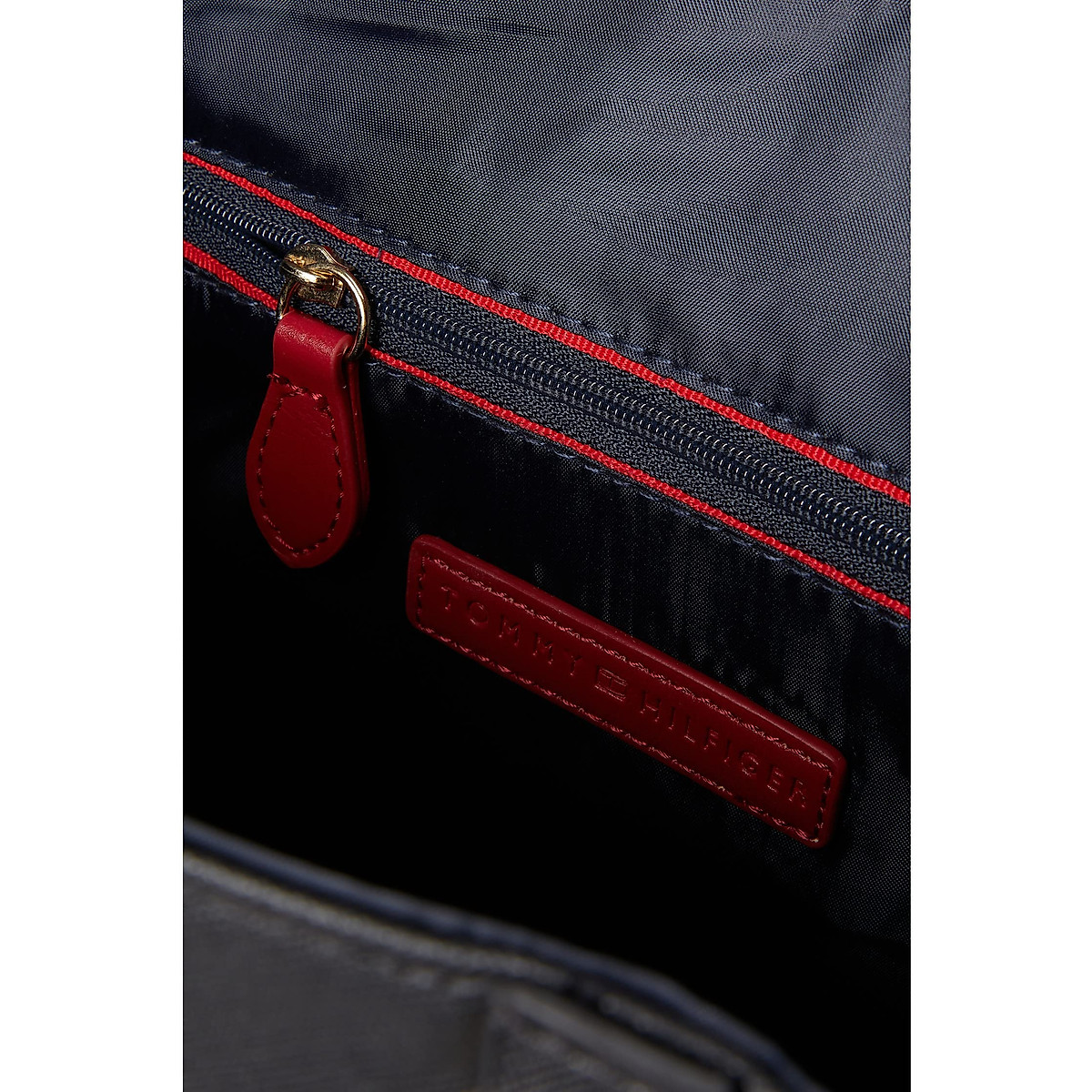 Tommy Hilfiger Gretta II Flap Backpack with Hangoff Saffiano PVC Black One Size