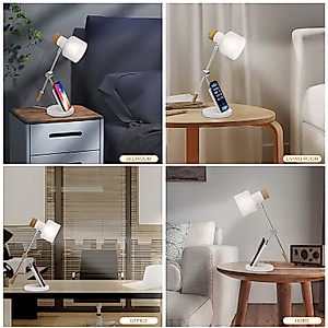 LED Desk Lamps with Wireless Charger, Table Lamps with Adjustable Brightness,Dimmable Eye-Caring Reading Desk Light for Office , Touch Control for Home ,Eye Protection Table Light for Office Bedroom