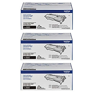 Brother Genuine Super High Yield Black Toner Cartridge 3-Pack, TN880, Replacement Black Toner, Page Yield Up to 12,000 Pages Each
