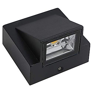 BRILLRAYDO 3W LED Outdoor Exterior Wall Step Down Light Fixture Lamp Black Finish Warm White