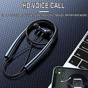 Wireless High-Power Headphones Bluetooth Earphones Double Ear Neck Hoop Ear Neck-Mounted Earphones for Sports