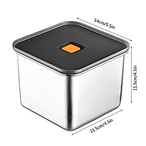 Stainless Steel Food Storage Containers with Lid, Food Lunch Box Containers Leak-proof Light Easy Set with Air Vent Snack Boxes Airtight Lunch Containers (65oz)