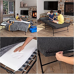 LiteBed™ Folding Bed with Memory Foam Mattress - Portable Fold Up Bed with Storage Bag - Luxurious Foldable Bed with Frame - Foldaway Guest Bed - Hideaway Cot for Adults & kids - NO-RISK 100-DAY TRIAL