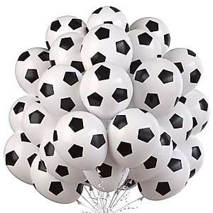 35 Pcs Soccer Ball Balloons, Black White Soccer Birthday Latex Balloons for Boys, Soccer Party Decorations Supplies for Kids Children Football Lover Sport Theme Birthday Baby Shower Party Decor