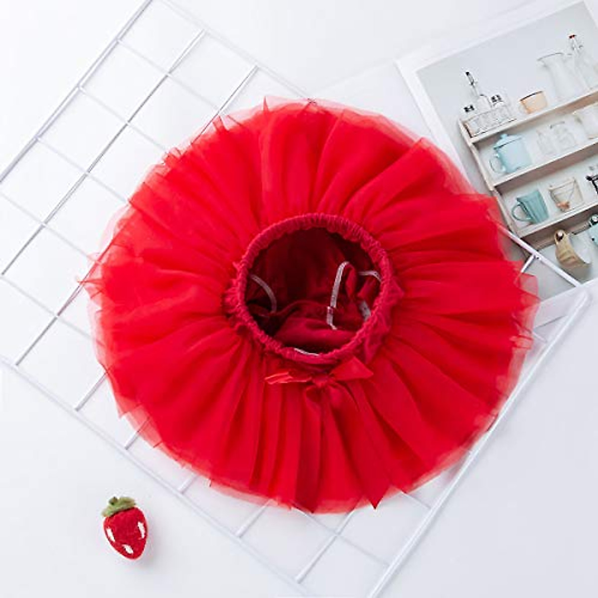 Baby Girls Tutu Skirt, Infant Tulle Tutus, Newborn Soft Skirts for Toddlers Red