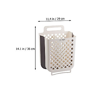Amosfun Foldable Laundry Basket Space Saving Hamper Wall Mount Laundry Basket Kitchen Onion Potato Storage Basket 14 x 11 Inch