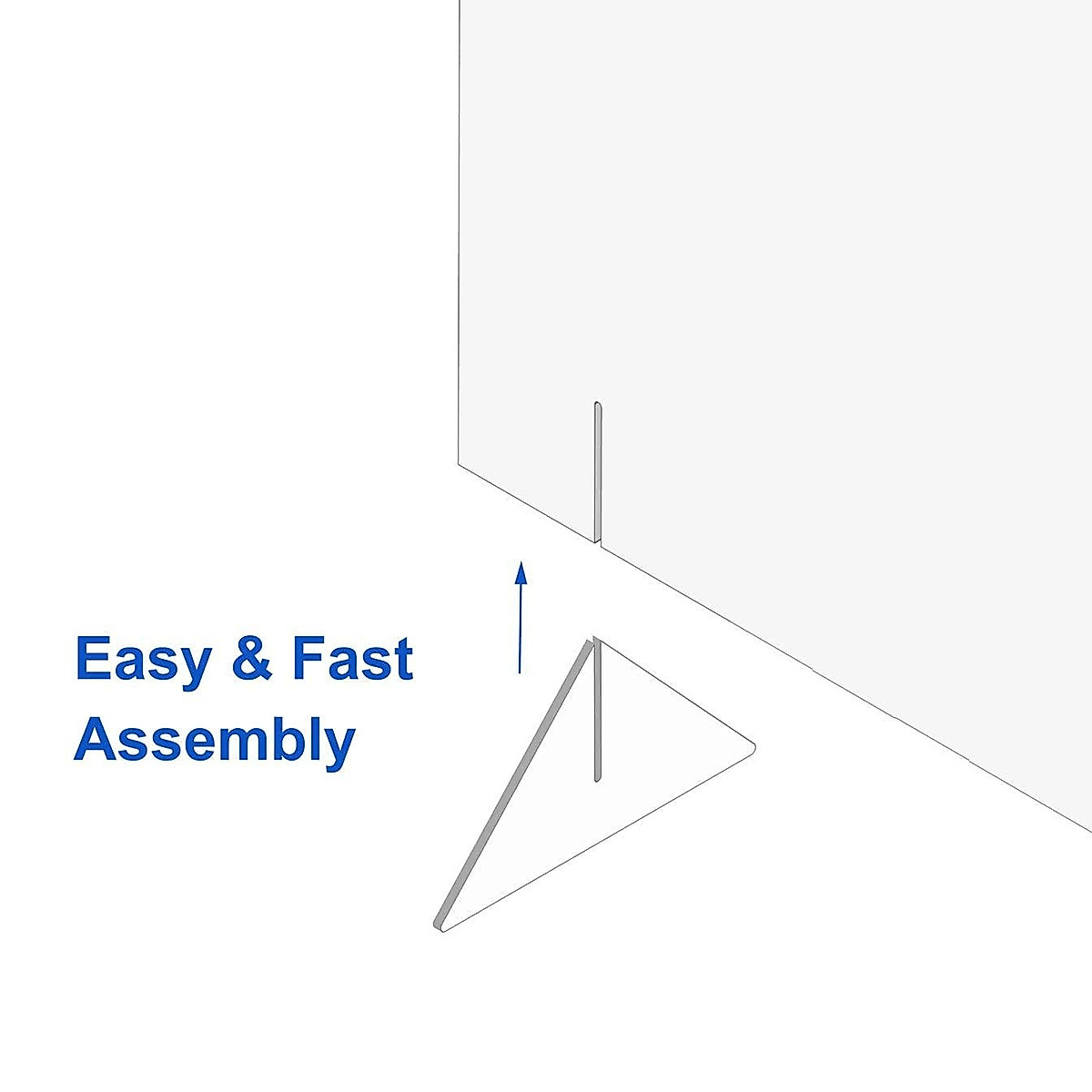 NO Cutout Sneeze Guard Panel for Counter and Desk, Portable Clear Acrylic Shield No Opening, Protective Plexiglass Shield Without Opening for Office, School, and Retail Store