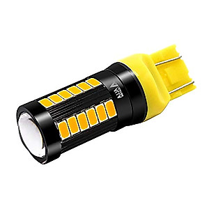 Alla Lighting 2800lm 7440 7443 LED Turn Signal Lights Bulbs, Amber Yellow T20 7440NA 7444NA 7442NAK WY21W 7443NA 992 Blinker Lamps Replacement Xtreme Super Bright 12V 5730 33-SMD Dual Filament