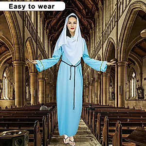 AilRabbit Virgin Mary Costume - biblical costumes for women,Halloween Christmas masquerade dance role-playing costume (S)