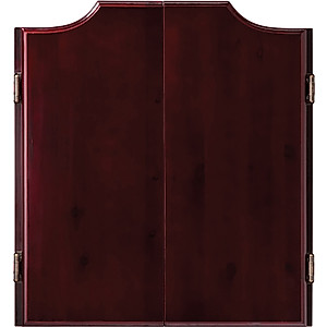 Viper by GLD Products Hudson All-in-One Dart Center: Classic Solid Wood Cabinet & Official Sisal/Bristle Dartboard Bundle: Standard Set (Shot King Dartboard), Mahogany Finish, One Size