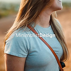 Evergreen Genuine Leather Minimalist Neck Shoulder Slim Camera Strap (Black, 38")