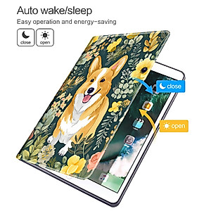 BFDHGQZC for Fire HD 10 & 10 Plus Tablet Case (11th Generation, 2021 Release),Shockproof Stand Protive Cover with Pen Holder and Auto Wake/Sleepd for Kindle Fire 10,Dog Flower