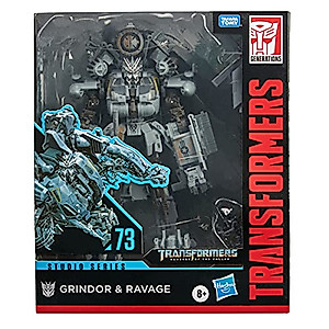 Transformers Toys Studio Series 73 Leader Class Revenge of The Fallen Grindor and Ravage Action Figure - Kids Ages 8 and Up, 8.5-inch