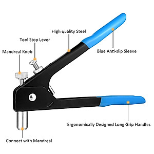 Speder 136pcs Rivet Nut Tool Kit Rivnut Tool Nut Rivet Gun kit Wrench Threaded Insert Rivnut Nutsert M6/ M3/M4/M5/M8 Set for Furniture,Decration,Car,Trailer,Boat,and More