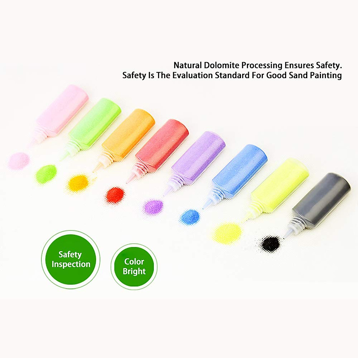 12 PCS Art Sand,1.25oz Bottles DIY Arts and Crafts Kit,Scenic Sand for Kids' Arts & Crafts,Terrarium Sand Play DIY Drawing Sandbox Wedding Sand for Decorations and Crafty Collection Sand Bottles