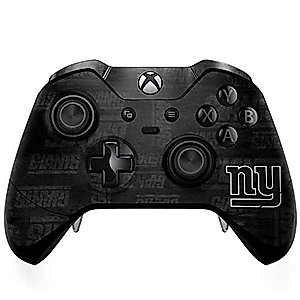 Skinit Decal Gaming Skin Compatible with Xbox One Elite Controller - Officially Licensed NFL New York Giants Black & White Design
