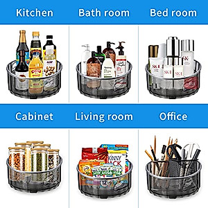 UNIFULL 2 Pack Clear Lazy Susan Turntable Organizer (11.7 Inch & 9"), Plastic Rotating Tray Home Edit Lazy Susan Spice Rack Cabinet Organizer for Pantry Countertop Kitchen Fridge Bathroom