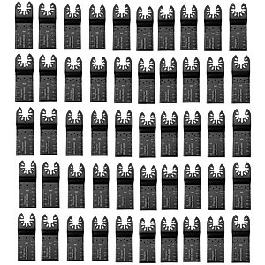 Diagtree 50Pack Bi-Metal multitool blade Oscillating Multi Tool Quick Release Saw Blades for Fein Multimaster, Dremel Multi-Max, Dewalt, Craftsman, Ridgid, Makita, Milwaukee, Rockwell (50pcs Bi-Metal)