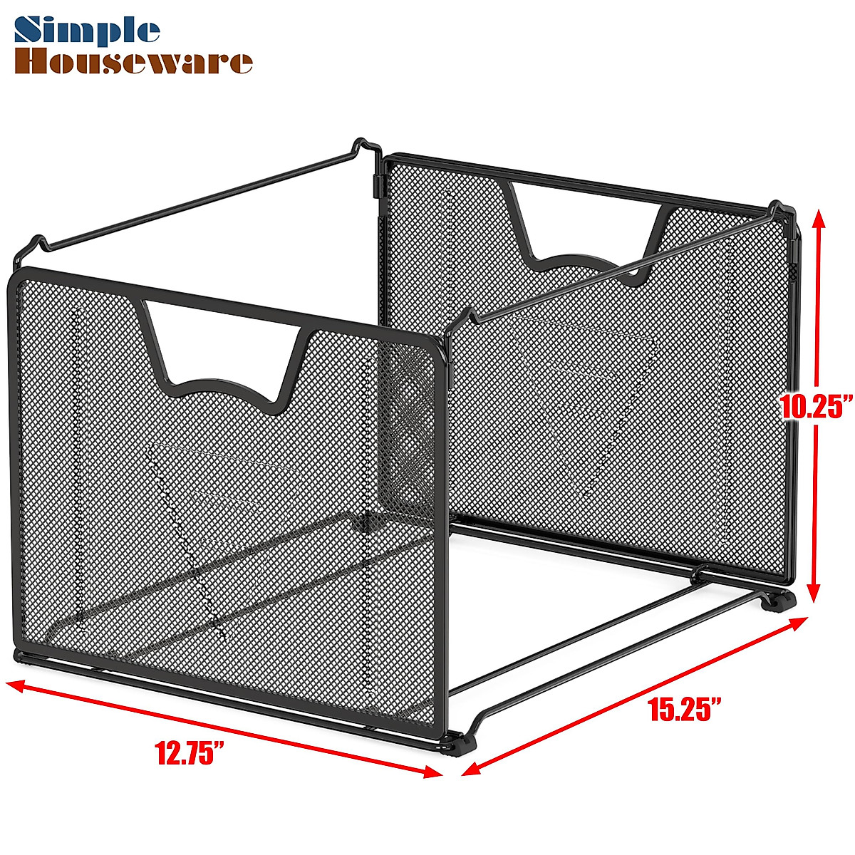 SimpleHouseware Mesh Hanging File Organizer, Black