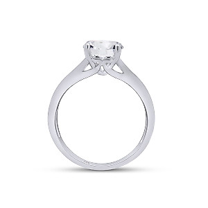 SAVEARTH DIAMONDS 1 1/2 Carat Round Cut Lab Created Moissanite Diamond Solitaire Engagement Ring In 10K Solid White Gold Jewelry For Women (G-H Color, 1.50 Cttw) Ring Size -6