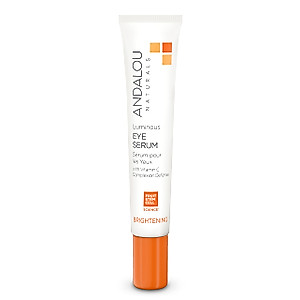 Andalou Naturals Luminous Eye Serum, Brightening Eye Cream for Dark Circles and Puffiness, Vitamin C, Caffeine & Goji Glycopeptides for a Lighter, Tighter, Brighter Appearance, 0.6 Ounce