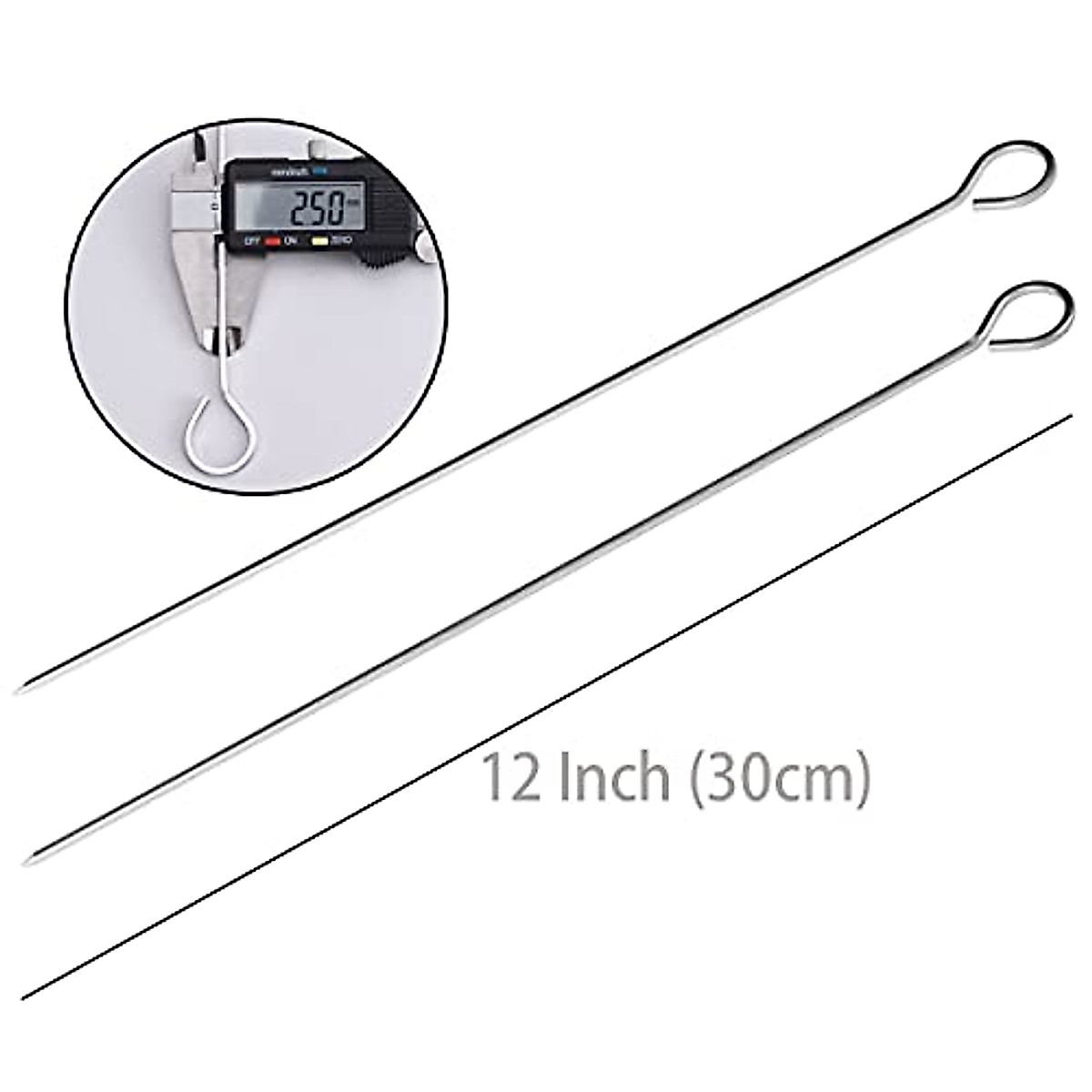 12 inch Barbecue Skewers Metal BBQ Sticks,12Pack Stainless Steel Square Skewer,Kebob,kabob Sets for Grill Outings Cooking (BBQ Skewers Square 12inch-12p)