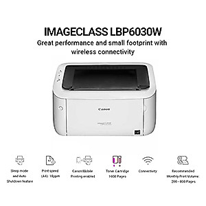 RT ImageCLASS LBP6030W MICR Check Printer Bundle with 1 Compatible 125 3484B001AA MICR Toner Cartridge for Printing Business and Personal Checks