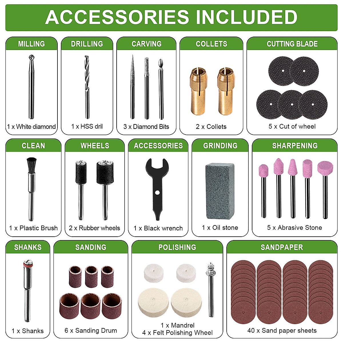 PHALANX 8V Cordless Rotary Tool Kit, 2.0 Ah Battery Rechargeable Rotary Tool with 73pcs Accessories, 5-Speed LED Light, Idea for Sanding, Carving, Polishing, Engraving, Wood Carving, Pet Grooming