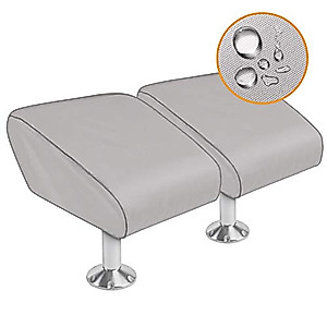iCOVER Boat Folding Seat Cover-2 Pack 600 Denier Canvas Waterproof Heavy-Duty Weather Resistant Material Trailerable Fishing Chair Cover