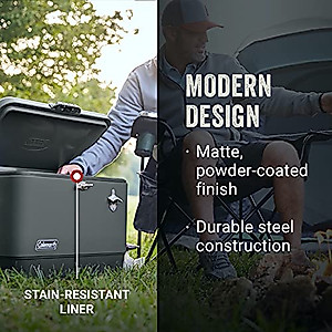 Coleman Reunion Insulated Portable Ice Chest, 54qt Steel Belted Leak Resistant Cooler with Heavy Duty Latch, Handles and Drain