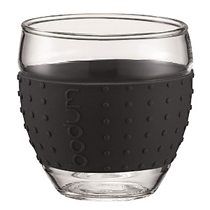 Bodum Pavina Set of 2 Glass Mugs, 0.35L, 12oz, Black