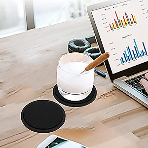 Coasters for Drinks Absorbent with Holder,Drink Silicone Coasters,Non-Slip,Non-Stick,Coasters for Drinks for Tabletop Protection, for Birthday, Housewarming,Christmas, Black
