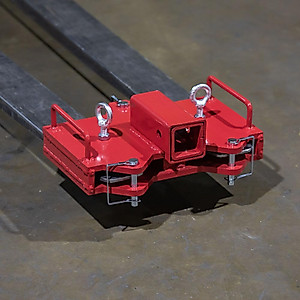 Titan Attachments Dual Clamp On Forklift 2" Hitch Receiver, Pallet Fork Blade Insert, Fork Mounted Trailer Towing Adapter, 6500 LB Towing Capacity, Easy to Install, Move Trailers, Campers, Boats