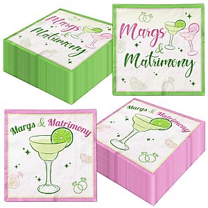 Margs and Matrimony Bachelorette Napinks, 40Pcs Disposable Margs and Matrimony Napkins Margs And Matrimony Decor for Mexican Fiesta Wedding Bridal Shower Party
