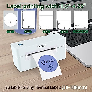 Quxas USB Thermal ShippingJK-402A Label Printer 4X6 Lable Inkless Printer Compatible with Windows and Mac, Used for Ebay, Amazon, Shopify, Etsy, USPS
