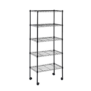 HealSmart Heavy Duty 5-Tier Storage Shelving Unit, 21" W x 12" D x 54" H Wire Metal Stackable Storage, Chrome