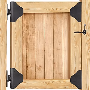 Magacyo Fence Gate Kit Gate Hardware with Gate Latch - Updated 90 Degree Right Angle Gate Hinges - Anti Sag Gate Kit - Gate Corner Brace Bracket (1 Set)