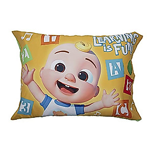 CoComelon Sheet Set - Fits Toddler Bed or Crib Mattress - Fitted Sheet and Pillow Case, White + Green