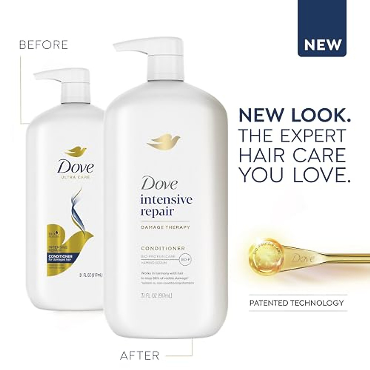 Dove Conditioner Intensive Repair Pack of 4 for Damaged Hair Conditioner with Bio-Restore Complex 31 oz