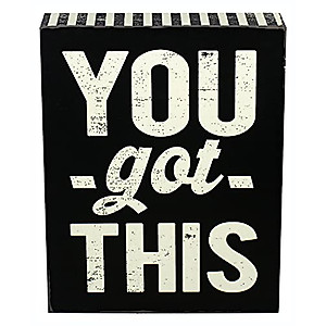 SANY DAYO HOME You Got This 6 x 8 inches Inspirational Wood Box Signs, Wall and Office Desk Decor for Women