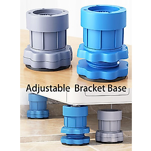 Multifunctional Adjustable Bracket Base For Washing Machine,Multifunctional Adjustable Bracket Base Anti Vibration Pads,Adjustable Height Washing Machine Support Foot Pads Non Slip Heighten (4xBlue)