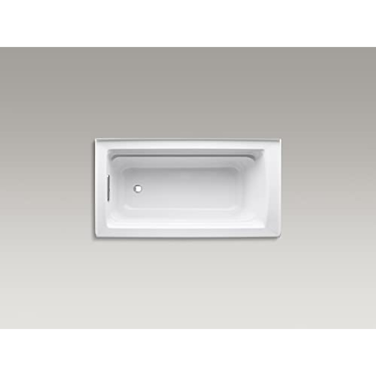 KOHLER K-1123-LA-0 Archer 60-Inch x 32-Inch Alcove Bath with integral apron, integral flange and left hand drain, White, one-size