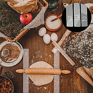 0.08 inch 0.12 inch 0.2 inch Rolling Pin Guide Sticks Set Dough Rolling Strips for Measuring Dough Strips Thickness Non-slip Non-stick Cookie Dough