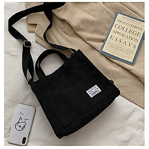 UERRUAM Tote Bag Women Aesthetic Corduroy Bags Cross body Bag Purse for Women Mini Travel Bags Handbags Everyday Bag Square