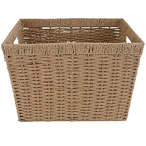 Simplify Dutch Weave Small Storage Basket | Dimensions: 12"x 10"x 8" | Dutch Weave Design | Storage Organization | Paper Rope Material | Great Closets | Display