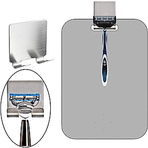 Funerom 7.1x9.9 inch Fogless Bathroom Shaving Mirror Includes 2 Adhesive Hooks 1 Anti-Fog Film Anit-Fog Shower Mirror Frameless Portable Square