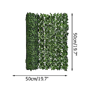 LoyisViDion Artificial Ivy Telescopic Privacy Fence Screen, 19.7x19.7in Artificial Hedges Fence and Faux Ivy Vine Leaf Decoration for Outdoor Decor, Garden (19.7x19.7in)
