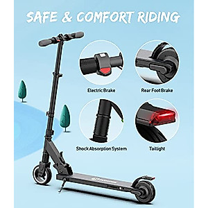 MEGAWHEELS Electric Scooter Height Adjustabe Folding,Up to 5~7.5 Miles Long Range and 14.3 MPH Portable Folding Commuting Scooter for Boys and Girls with Double Braking System